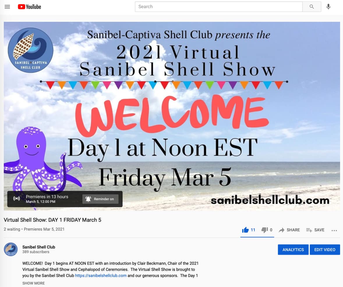 SHOW TIME for 2021 Virtual Sanibel Shell Show – Sanibel-Captiva Shell Club